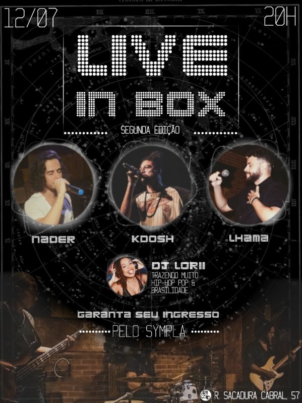 LIVE IN BOX 2 em Rio de Janeiro - Sympla