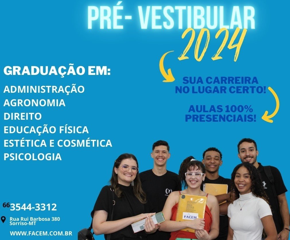 PRÉ-VESTIBULAR DA FACEM em Sorriso - Sympla