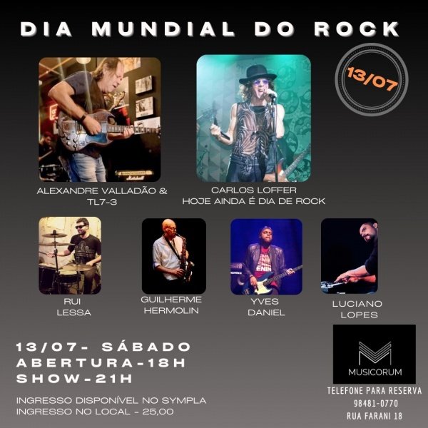 Dia Mundial do Rock em Rio de Janeiro - Sympla