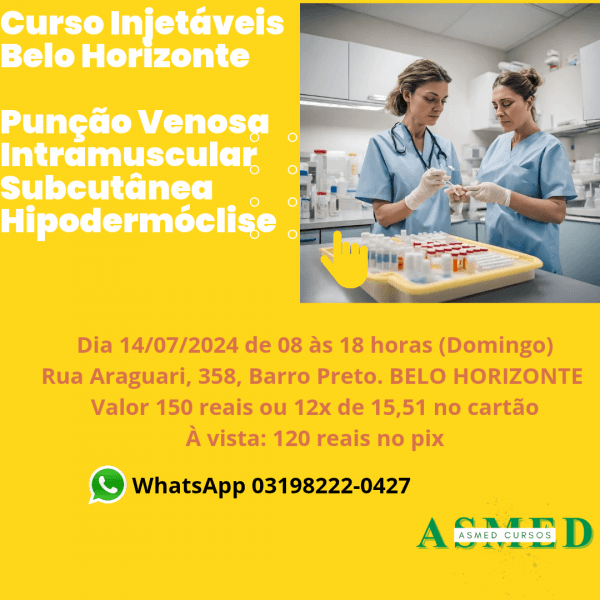 Curso Injetáveis BH JULHO 2024 em Belo Horizonte - Sympla