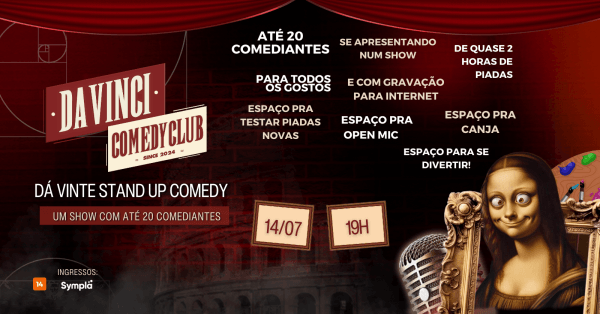Dá Vinte Stand Up No Da Vinci Comedy Club 14 07 Em Rio De Janeiro