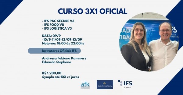 TREINAMENTO OFICIAL 3X1 (IFS PAC SECURE V3 + IFS LOGISTICA V3 + IFS ...