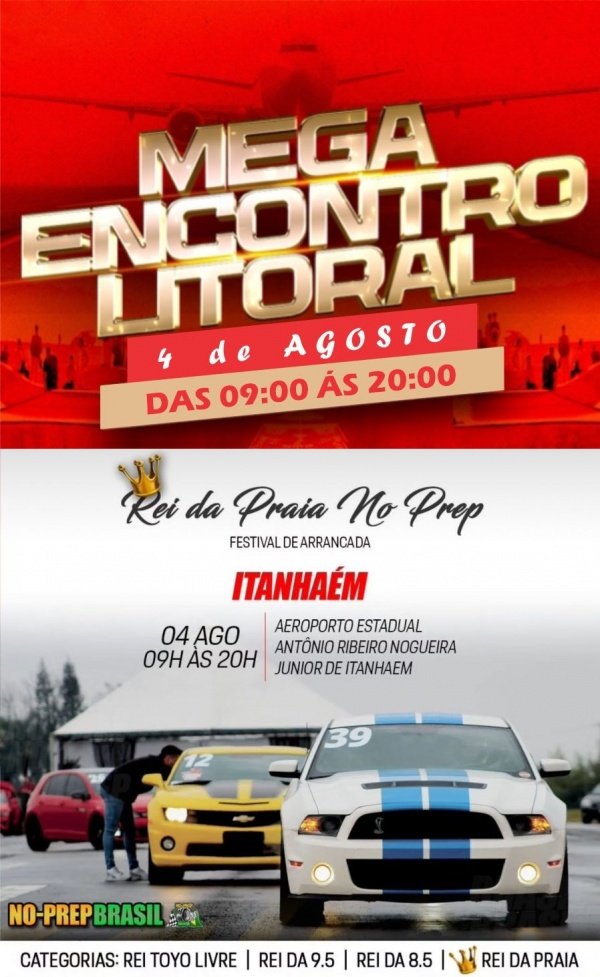 Mega Encontro Litoral \ Arrancada Rei da Praia em Itanhaém - Sympla