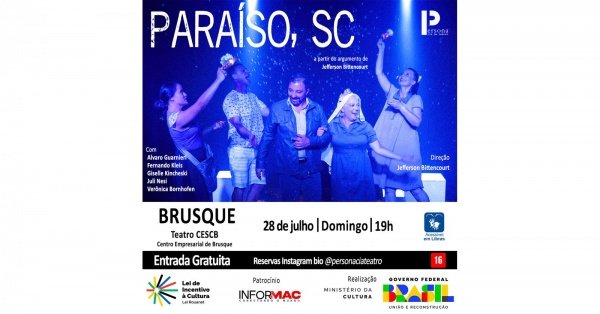 PARAÍSO, SC em Brusque - Persona Cia de Teatro em Brusque - Sympla