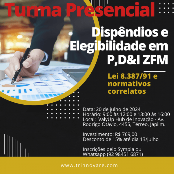 Dispêndios e Elegibilidade em P,D&I ZFM em Manaus - Sympla