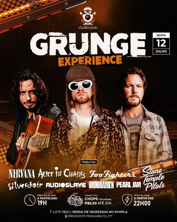 GRUNGE EXPERIENCE - @Studio Pub 12/07 em Belém - Sympla