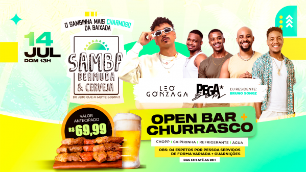CHURRASKADA + OPEN BAR / SAMBA BERMUDA E CERVEJA em Duque de Caxias ...