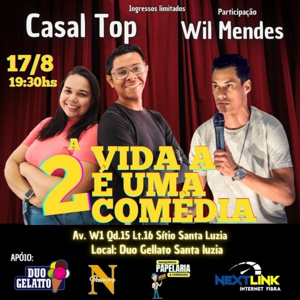 A vida a 2 é uma comédia Stand Up em Aparecida de Goiânia - Sympla