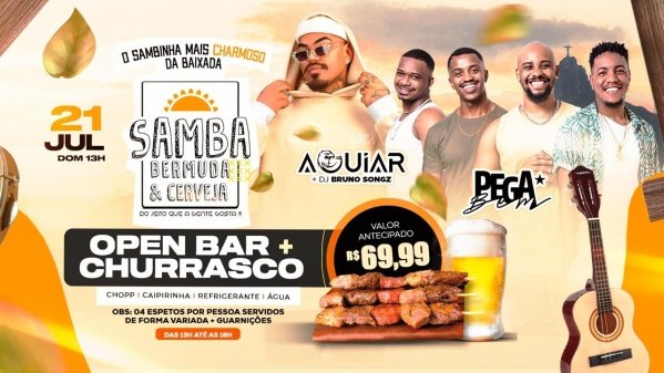 CHURRASKADA + OPEN BAR / SAMBA BERMUDA E CERVEJA em Duque de Caxias ...