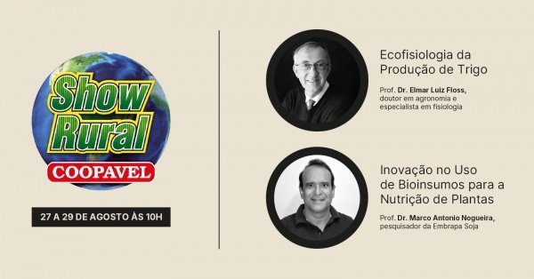 Palestras Show Rural de Inverno 2024 (27/08) - CONVITE em Cascavel - Sympla