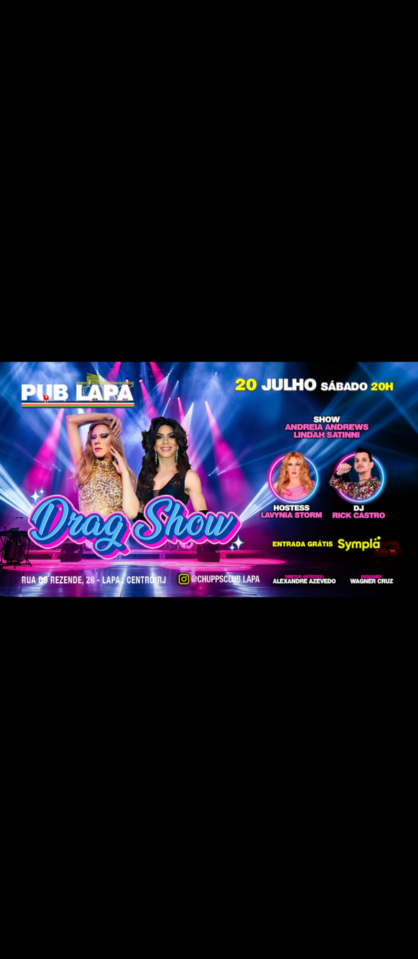 PUB LAPA - DRAG SHOW em Rio de Janeiro - Sympla