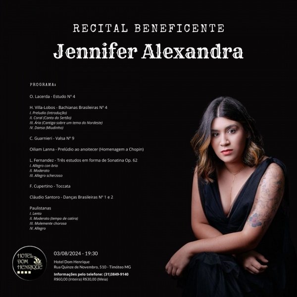 Recital Beneficente - Jennifer Alexandra em Timóteo - Sympla