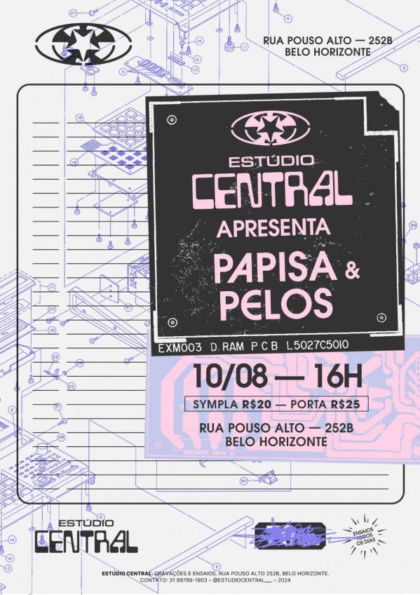 Estúdio Central Apresenta: Papisa e Pelos em Belo Horizonte - Sympla