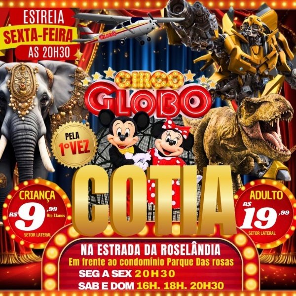 CIRCO GLOBO QUINTA FEIRA (20:30) em Cotia - Sympla