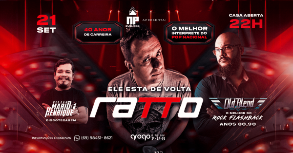 RATTO - O melhor do pop rock nacional em Porto Velho!! em Porto Velho ...