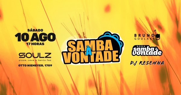 Samba á Vontade no Soulz - edição 10.08 em Porto Alegre - Sympla