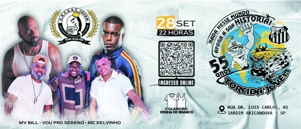 Festa de 55 anos Torcida Jovem do Santos em São Paulo - Sympla