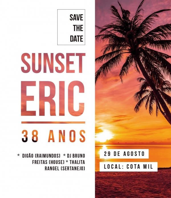 SUNSET ERIC em Brasília - Sympla