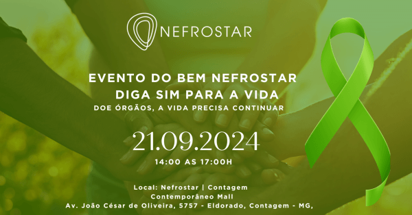 DIA DO BEM NEFROSTAR - DIGA SIM A VIDA | SETEMBRO VERDE em Contagem ...