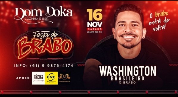 FESTA DO BRABO/WASHINGTON BRASILEIRO NO RECANTO DAS EMAS/DOM DOKA BAR ...