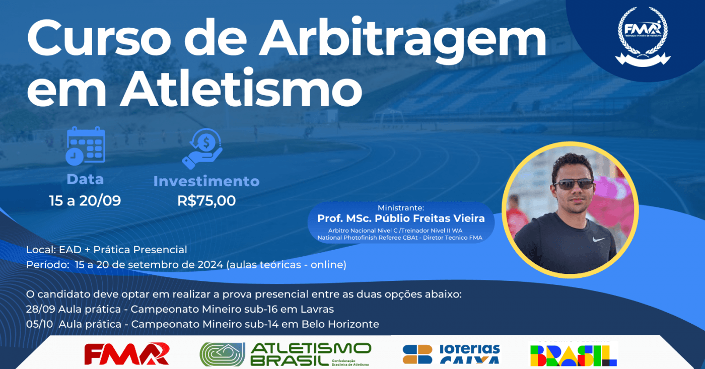 Curso Básico de Arbitragem em Atletismo FMA/CBAt - EAD - online - Sympla