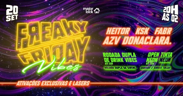 Freaky Friday Vibes| 20/09 Major Lock em Belo Horizonte - Sympla