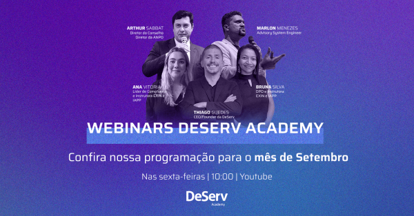 Webinars DeServ Academy - Setembro 2024 - online - Sympla