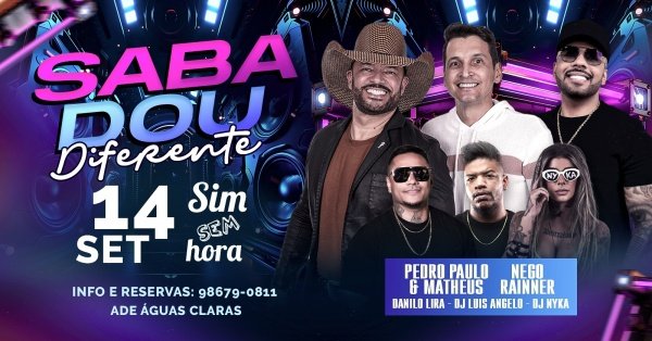 SABÁDOU DIFERENTE NO SIM SEM HORA! 14 de Setembro em Brasília - Sympla