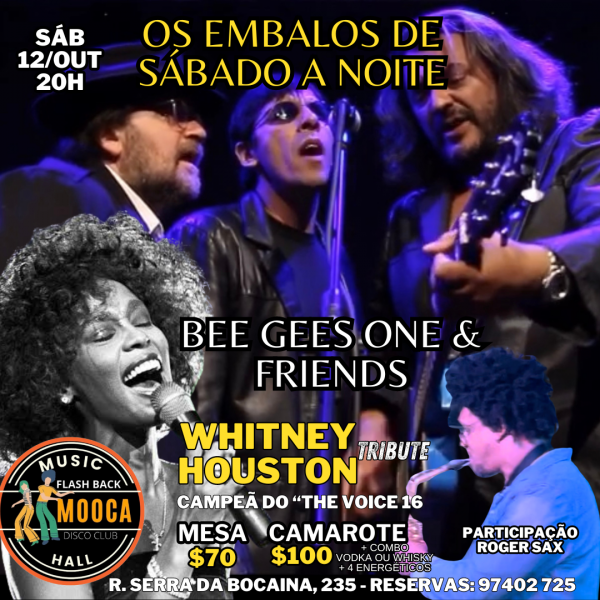 BEE GEES ONE e WHITNEY HOUSTON TRIBUTE em São Paulo - Sympla