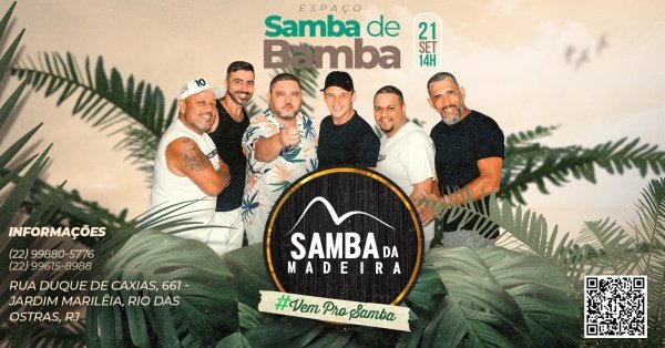 Samba de Bamba & Samba da Madeira em Rio das Ostras - Sympla