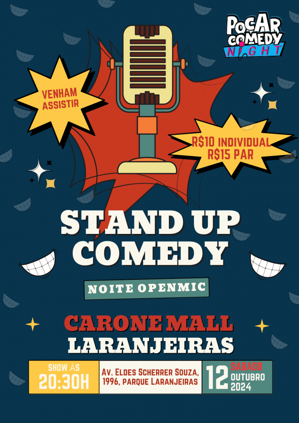 OPENMIC POCAR COMERDY NO CARONEMALL em Serra - Sympla