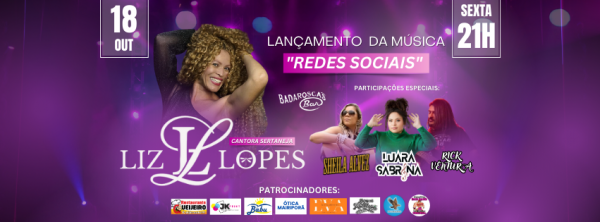 LANÇAMENTO DA MÚSICA "REDES SOCIAIS" | LIZ LOPES em Mairiporã - Sympla