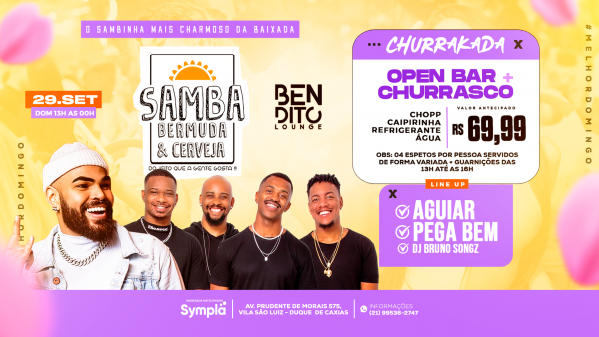 CHURRASKADA + OPEN BAR / SAMBA BERMUDA E CERVEJA em Duque de Caxias ...