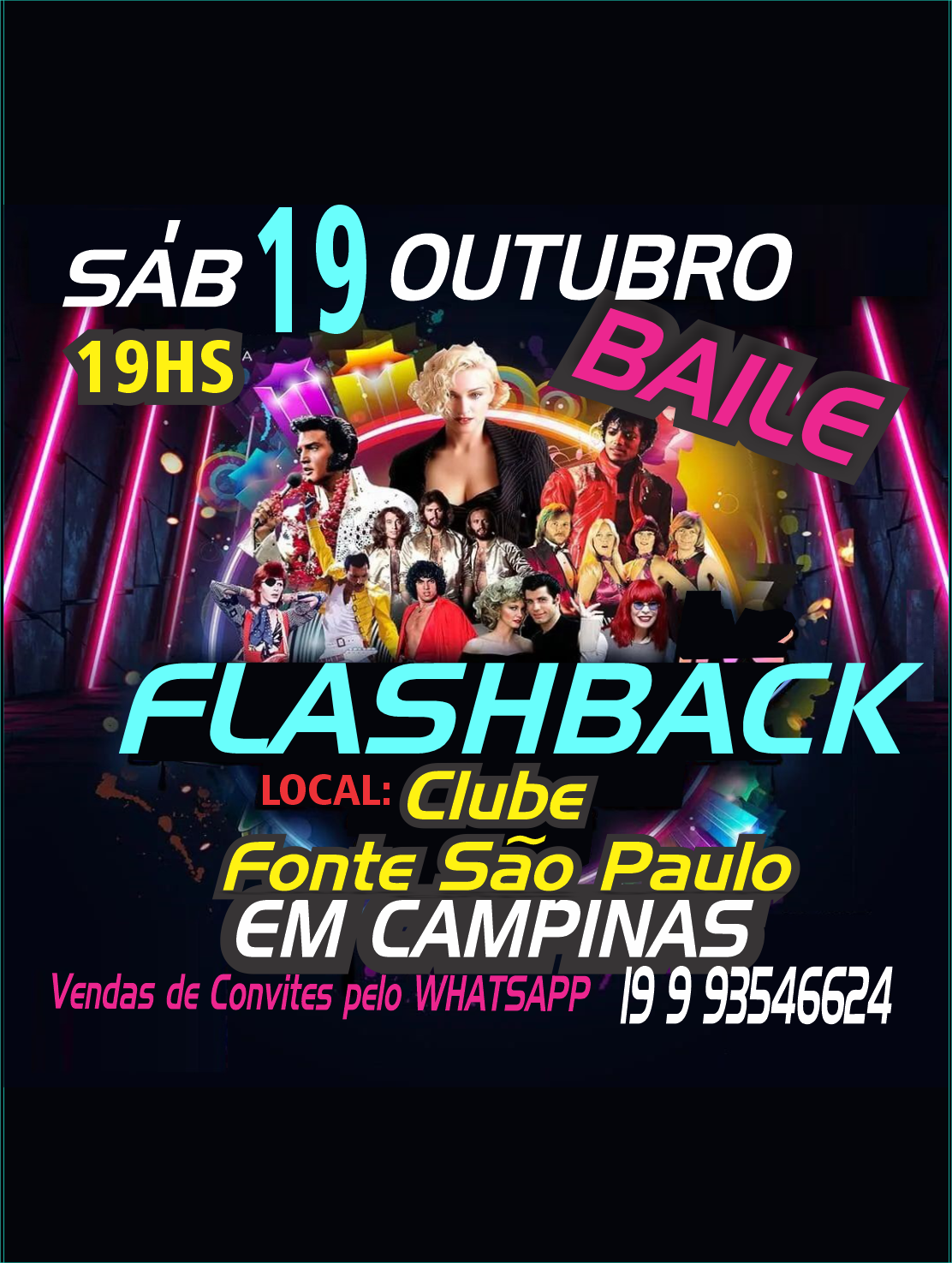 Baile FlashBack No Clube Fonte São Paulo Em Campinas em Campinas - Sympla