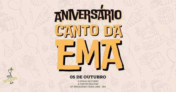 ANIVERSÁRIO DE 24 ANOS DO CANTO DA EMA em São Paulo - Sympla