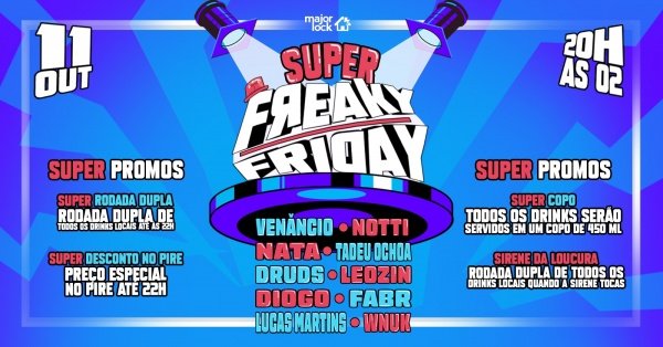 Super Freaky Friday |11/10 Major Lock em Belo Horizonte - Sympla