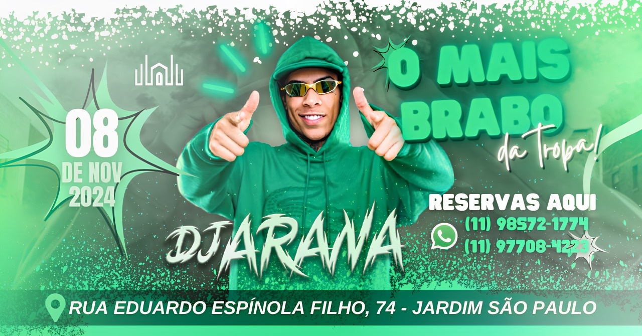 Dj Arana no Palacio Djorge em São Paulo - Evento ON