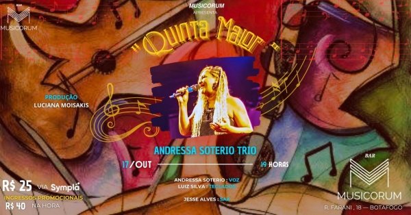 Musicorum apresenta QUINTA MAIOR com Andressa Soterio in Duo em Rio de Janeiro - Sympla