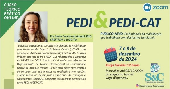 CURSO TEÓRICO PRÁTICO ONLINE PEDI PEDI-CAT VI - online - Sympla