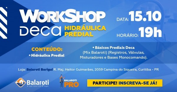 Workshop Deca - Balaroti Barigui em Curitiba - Sympla