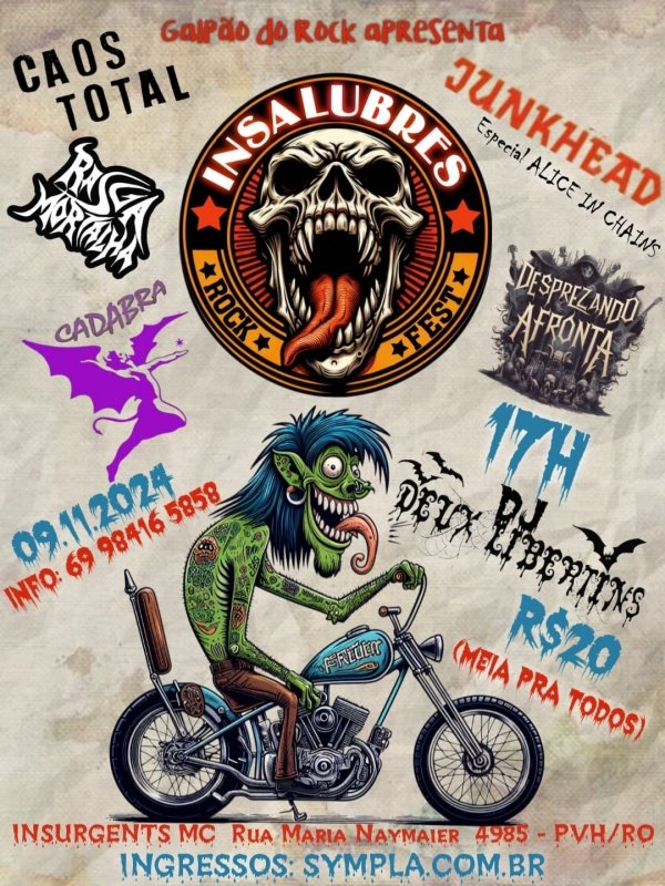 Inssalubres Festival Rock N Rool em Porto Velho - Sympla