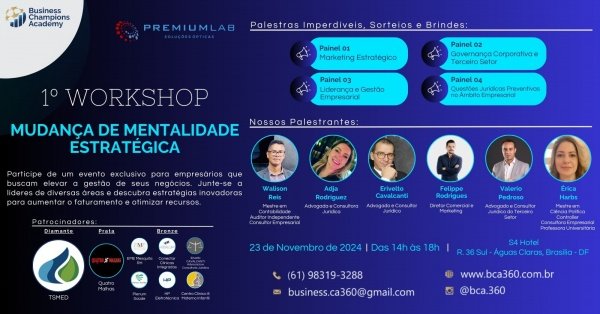 1º WORKSHOP - MUDANÇA DE MENTALIDADE ESTRATÉGICA em Brasília - Sympla