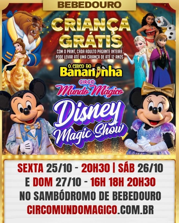 SEXTA DISNEY MAGIC SHOW em Bebedouro - Sympla