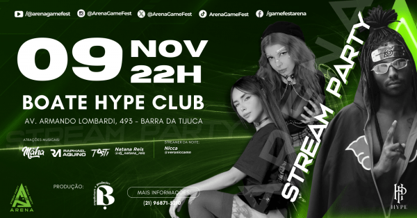 ARENA STREAM PARTY em Rio de Janeiro - Sympla