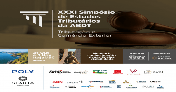 XXXI Simpósio de Estudos Tributários ABDT em Itajaí - Sympla