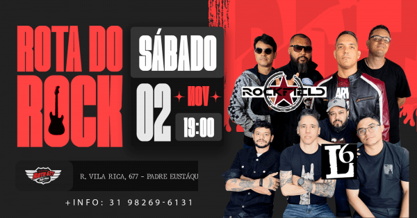 ROTA DO ROCK | | 02/11 | 19H em Belo Horizonte - Sympla
