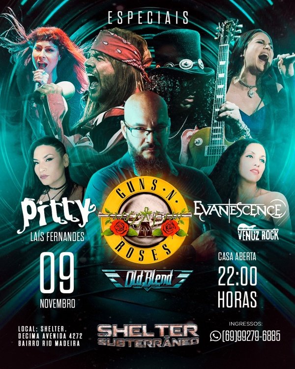 ESPECIAL PITTY - EVANESCENCE - GUNS N ROSES em Porto Velho - Sympla