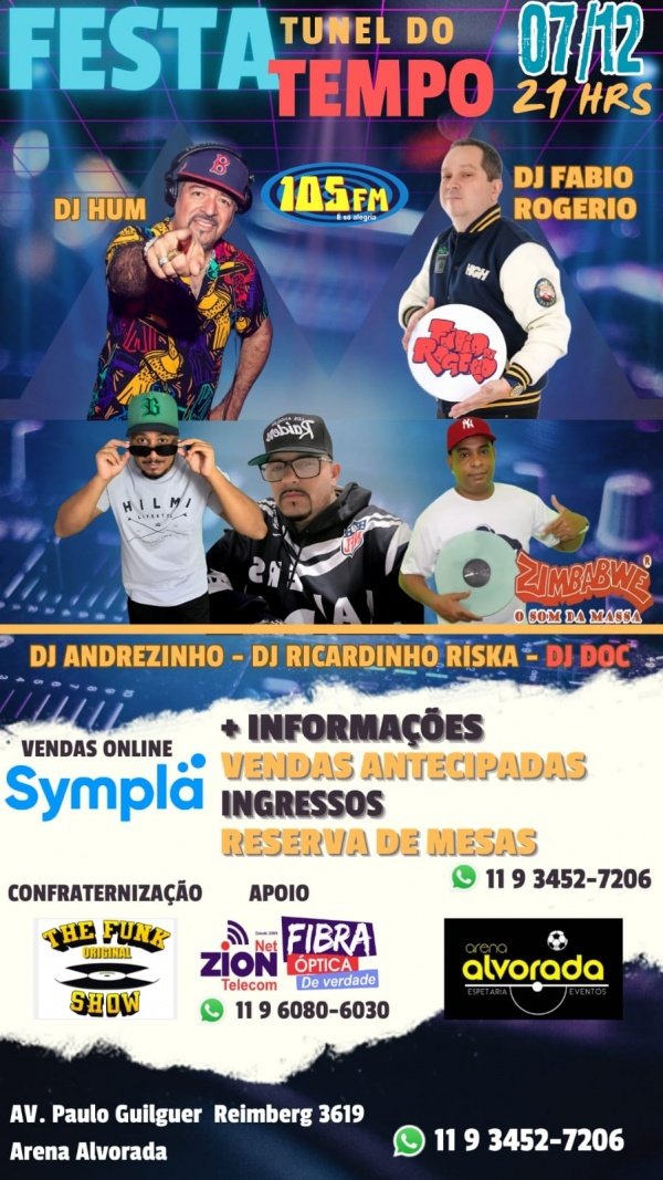 FESTA TUNEL DO TEMPO em São Paulo - Sympla