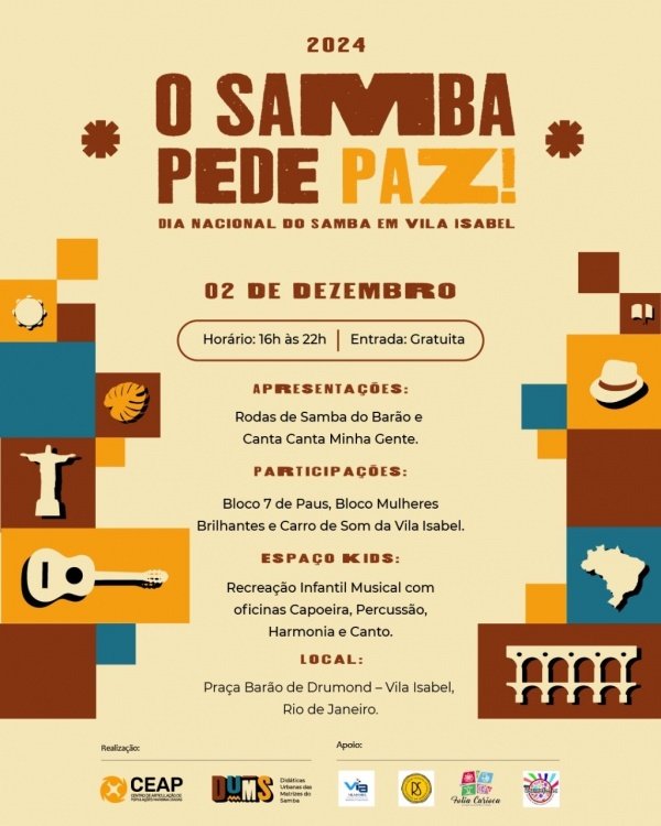 O Samba Pede Paz - Dia Nacional do Samba em Rio de Janeiro - Sympla