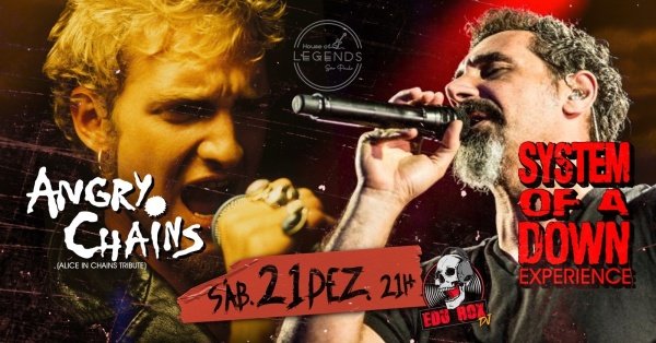 Bandas Angry Chains e System of a Down Experience em São Paulo - Sympla